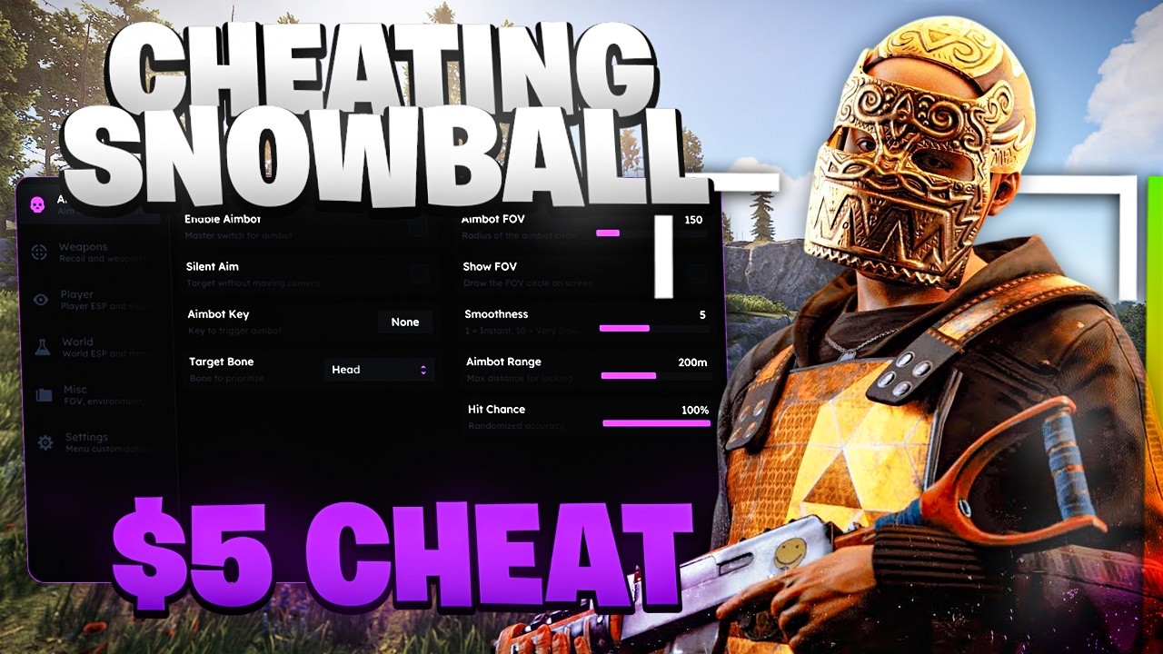 I used 5$ RUST CHEATS to SNOWBALL ( PROMO CODE )