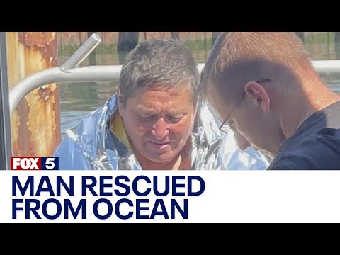 Man rescued after treading water for 5 hours