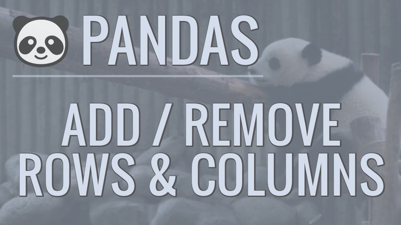 Python Pandas Tutorial (Part 6): Add/Remove Rows and Columns From DataFrames