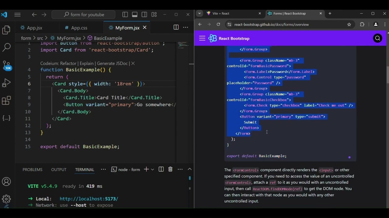 Form using React-Bootstrap #reactjs #bootstrap