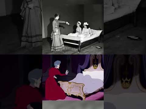 Anastasia and Drizella Tremaine live action reference in Disney CINDERELLA 1950 animation comparison