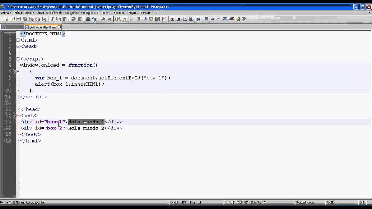 Tutorial Javascript parte 16 - getElementById()