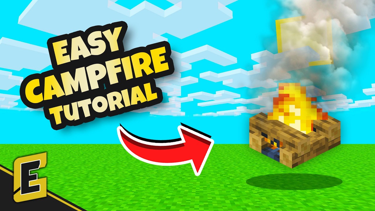 How to craft a CAMPFIRE in Minecraft (SUPER QUICK MINECRAFT TUTORIAL)