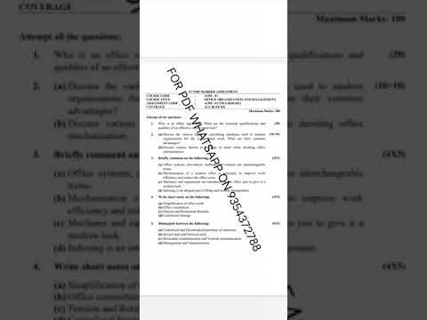 AOM 1 ENGLISH MEDIUM SOLVED ASSIGNMENT 2020-21 | FOR PDF WHATSAPP ON 9354372788