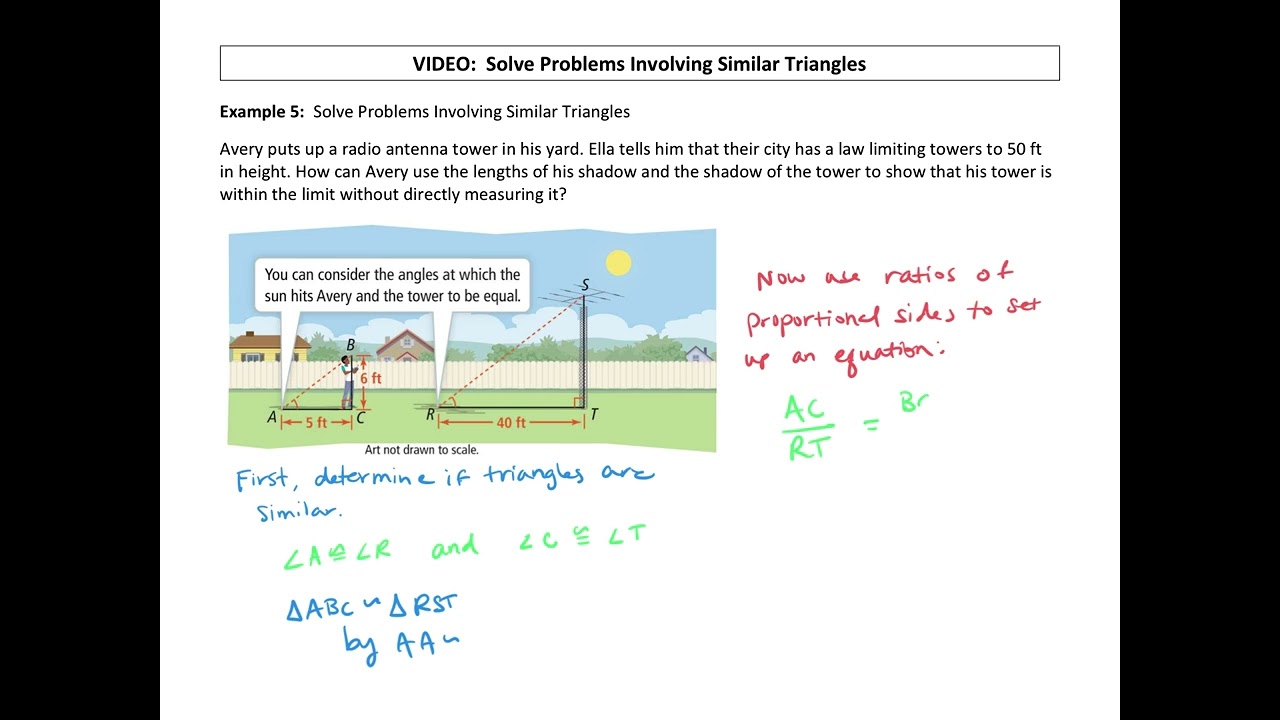 Solve Problems Involving Similar Triangles