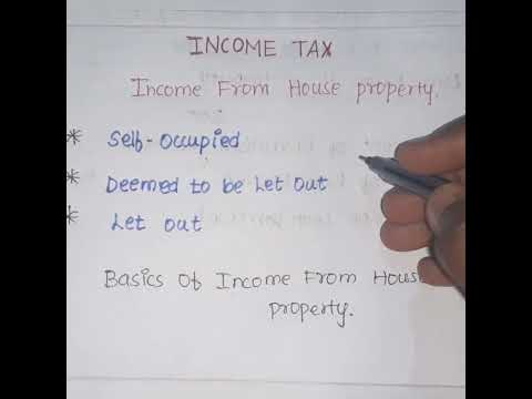 Basics in Income from house property | Income Tax |Self occupied| let out | deemed to be let out