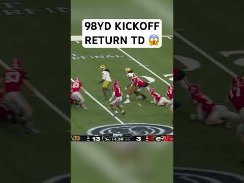 Notre Dame returns Sugar Bowl second half kickoff back for 98-yard TD 😲 #shorts