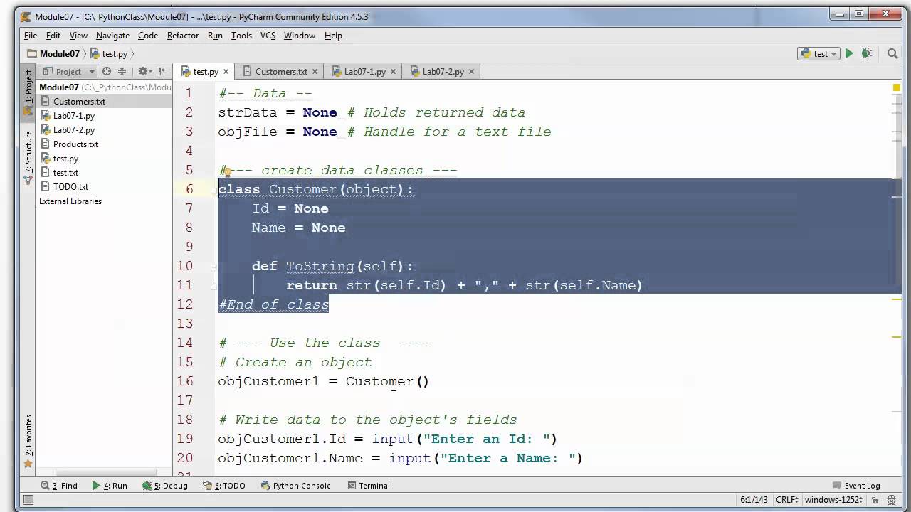 Python Module 07 10 Saving Data from an Object