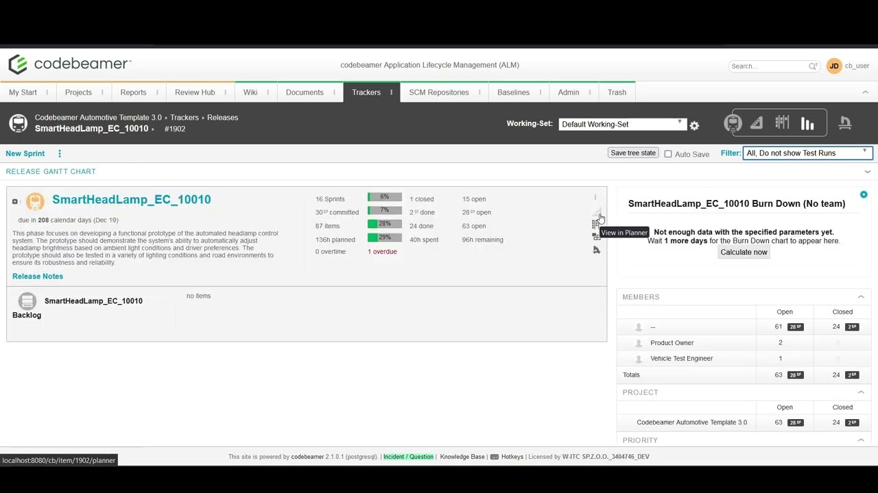 Codebeamer for Beginners Tutorial – Add Sprint