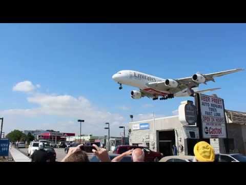 Emirates Airbus A380 Landing at Toronto Pearson Airport