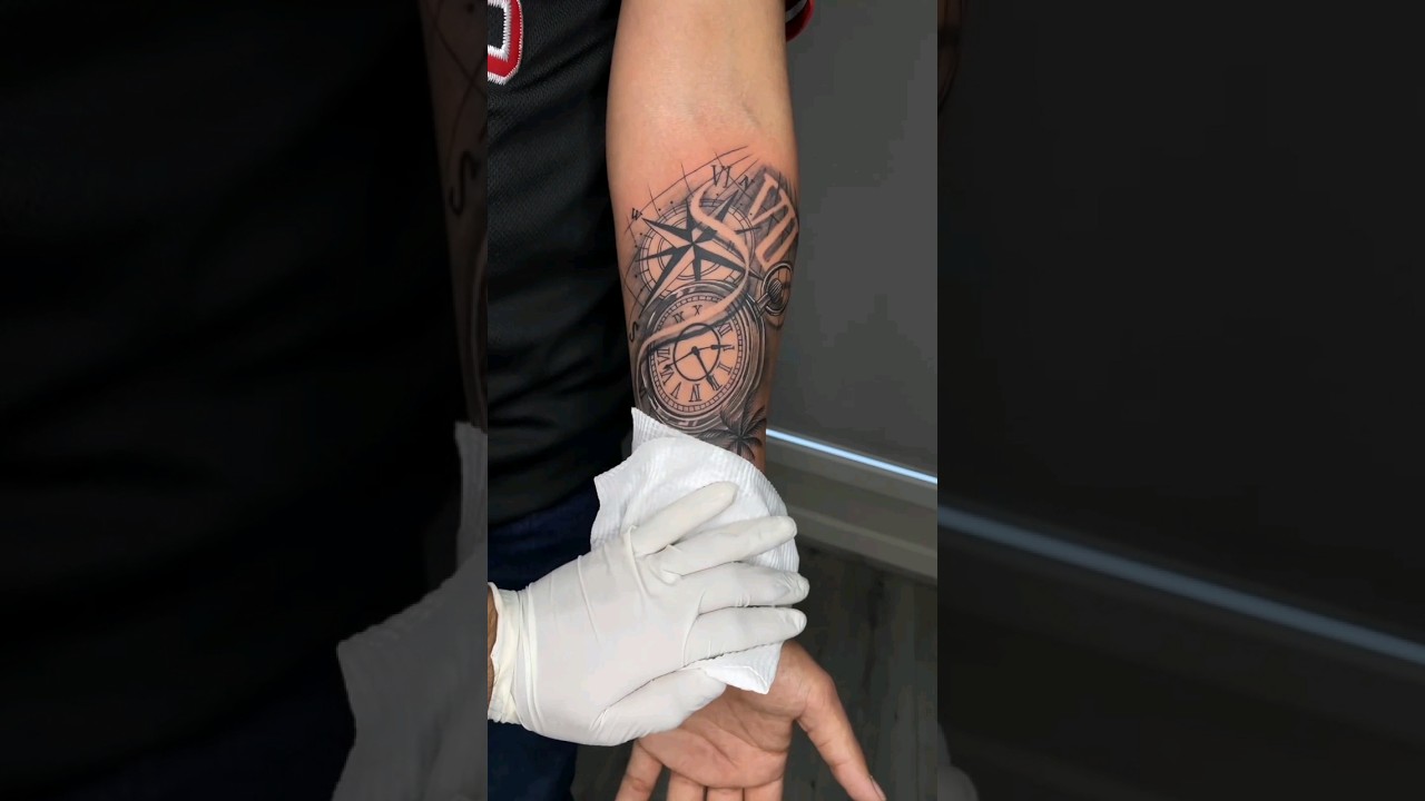 Compass clock #tattoo #art #subscribe #viral #tattoos #trending #artist#ink#tattooart #shorts#trend