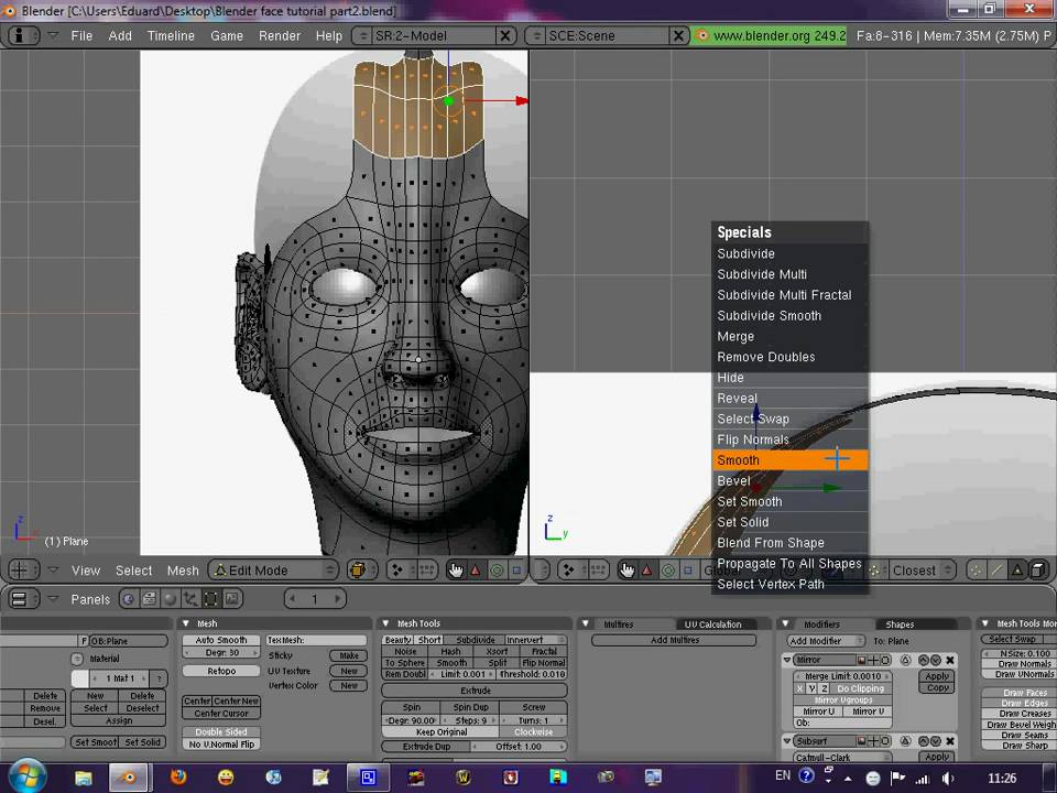 Blender head modeling tutorial part 5