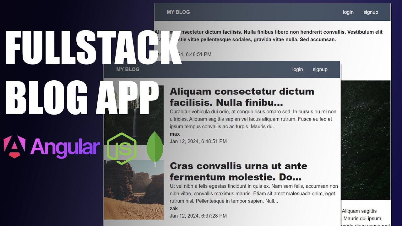 Build Fullstack Blog App using MEAN(Mongodb,Express,Angular,Nodejs)