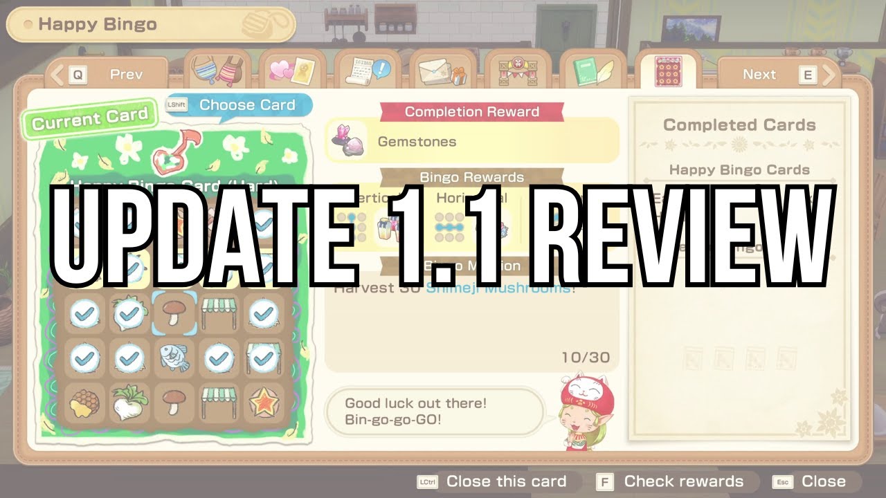 Thoughts on Update 1.1: Bingo Cards Breakdown