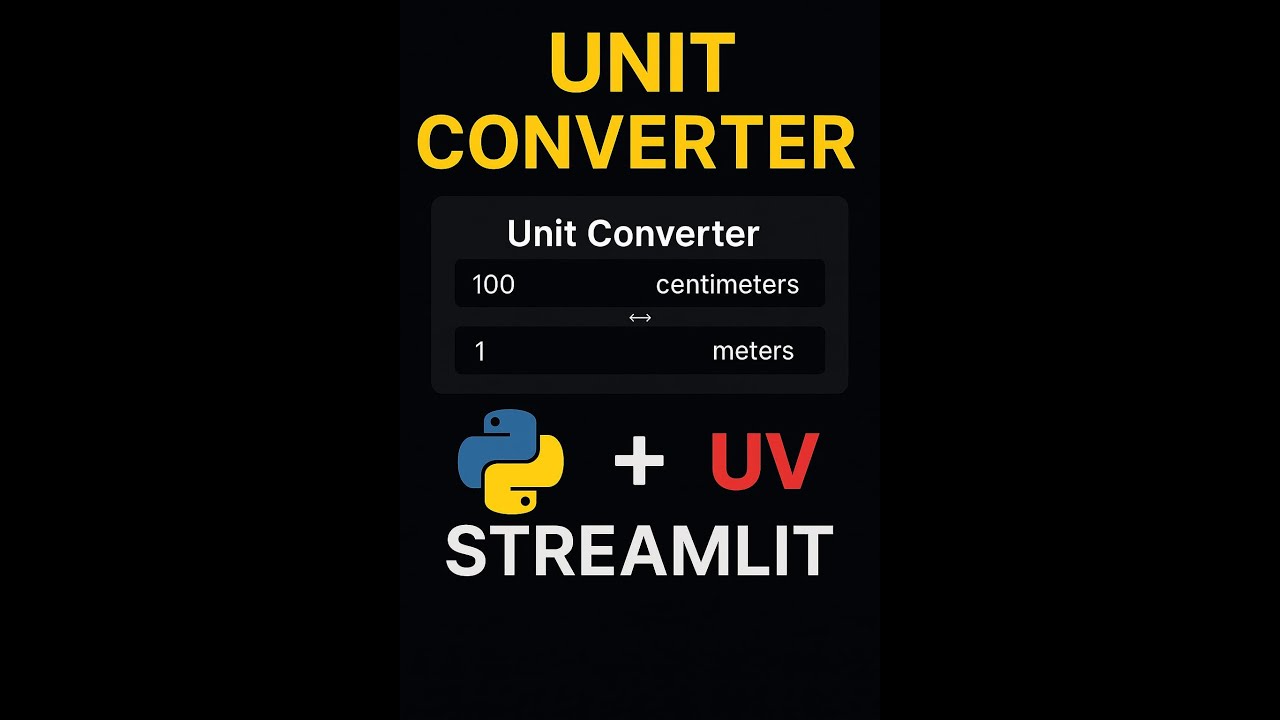 🔁 Build a Python Unit Converter App with UV & Streamlit | Fast, Clean & Beginner-Friendly!