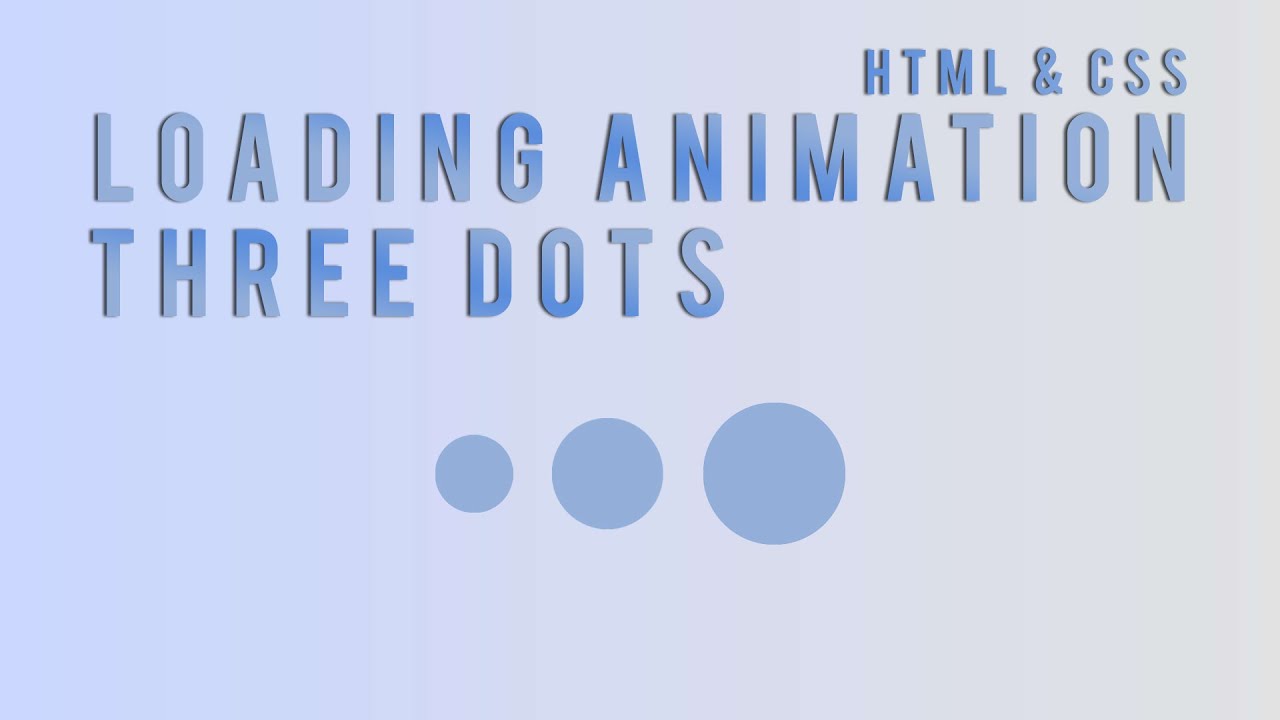 CSS Page Loading | Three Dots Loading Animation Using HTML5 & CSS3