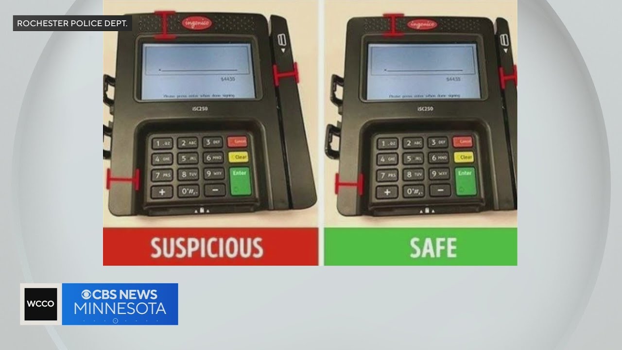 How to tell if a skimming device is attached to credit card reader