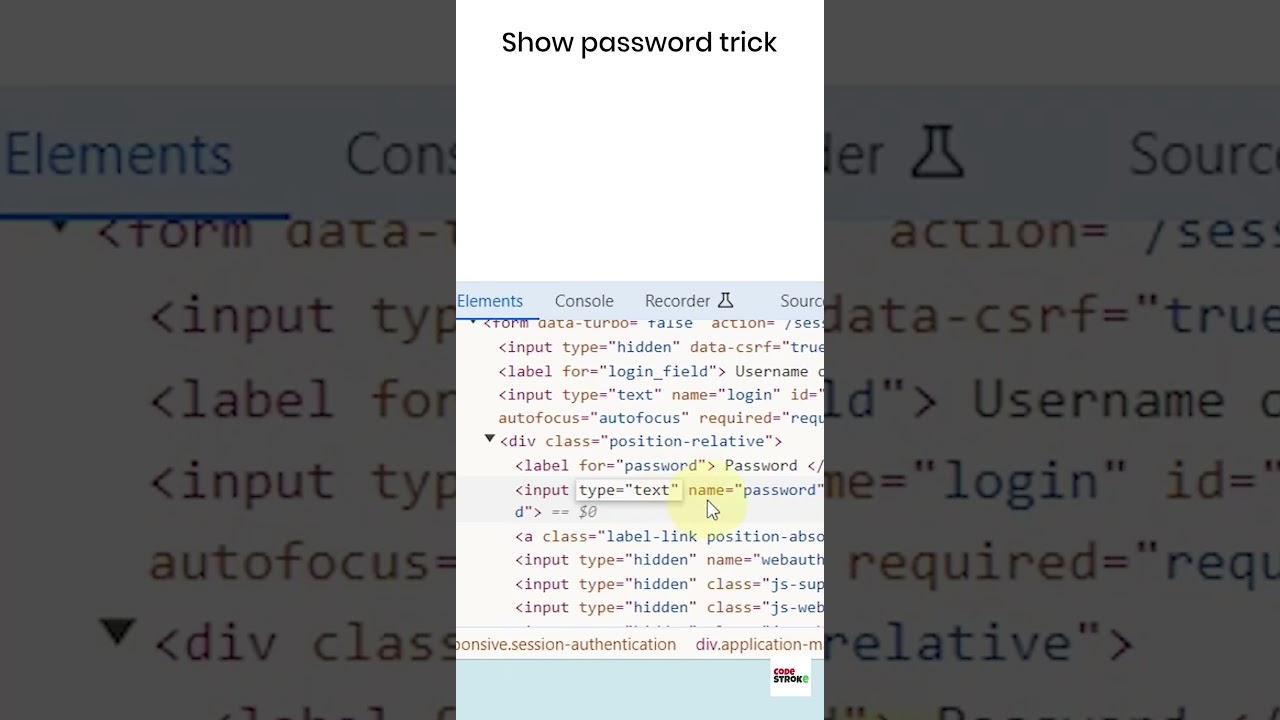 How to show saved passwords using inspect element! #browser #tricks