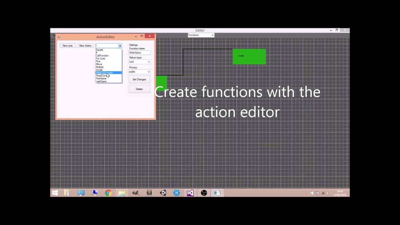 Node based programming system - First prototype