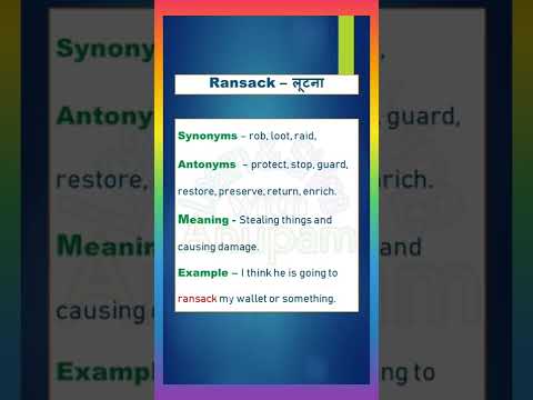 Ransack #vocabulary Building #vocabulary #antonyms #synonyms @Learnandshinewithanupam