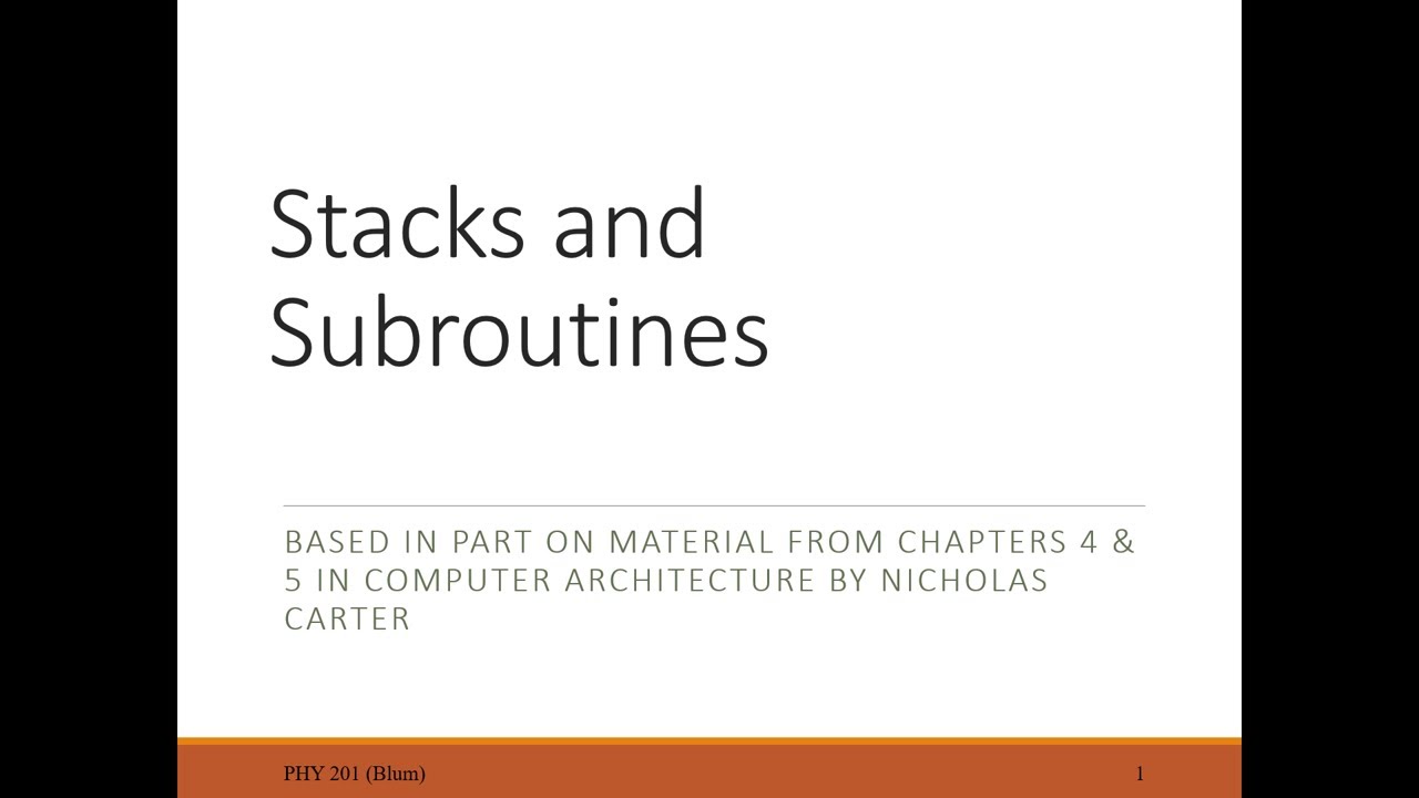 Digital Electronics: Stacks and Subroutines