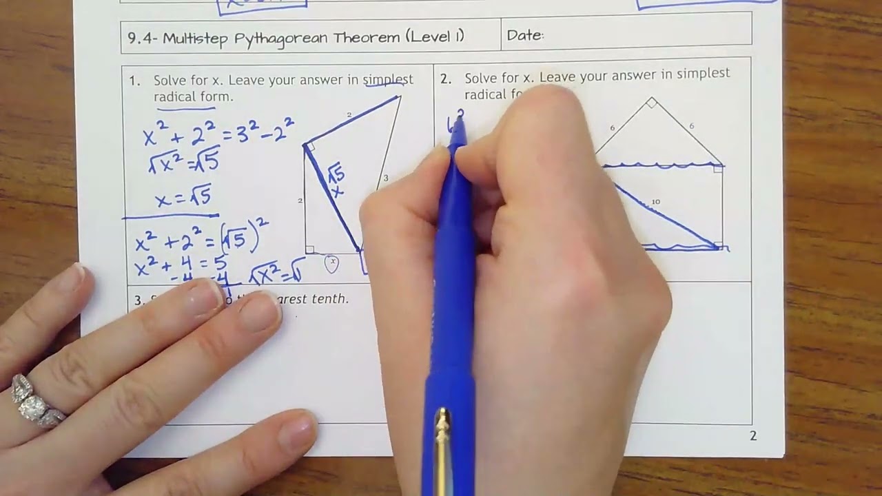 9.4- Multistep Pythagorean Theorem (Level 1)