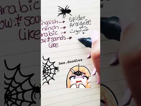 How to Say Spider in 3 Languages. 🕷 #arabic #writing #french #languages #egyptian #asmrwriting