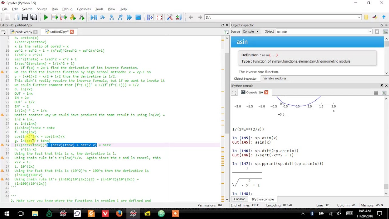 27.0.0 Exponential Functions Solutions, Calc with Python
