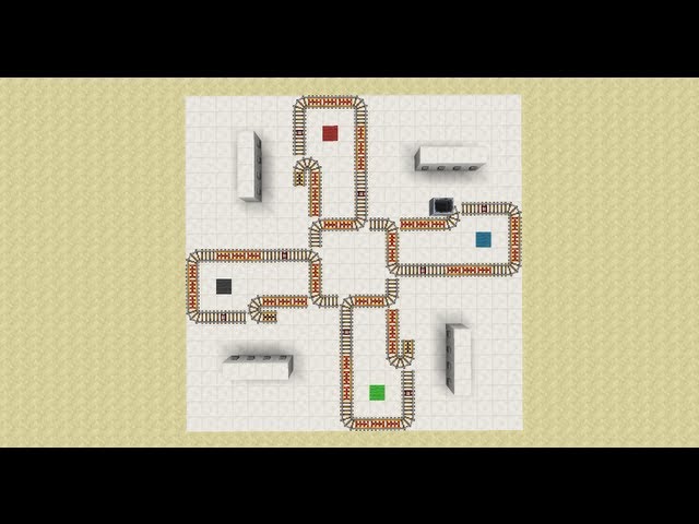 4 Way Double-Track Minecart Intersection - Built for multiplayer use ...