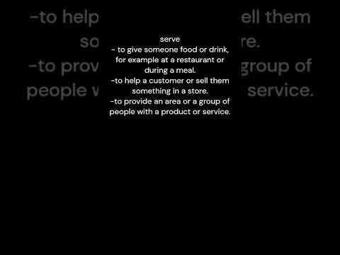 serve -meaning and pronunciation-