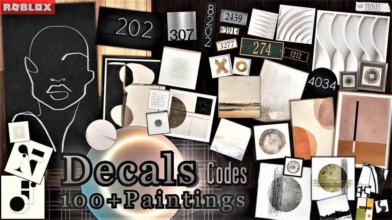 Decals Codes Modern Paintings & House Number Plate | Decals Ids | Bloxburg ROBLOX