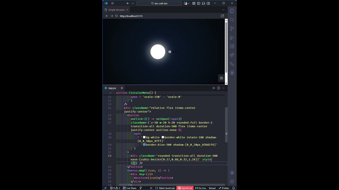 30 Days of Code - Day 14: Circular menu with React #codingchallenge #coding #javascript #reactj