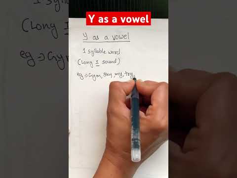 Y as a vowel. How do you pronounce Y when it acts like a vowel? #shortbreak #ytviralenglish #