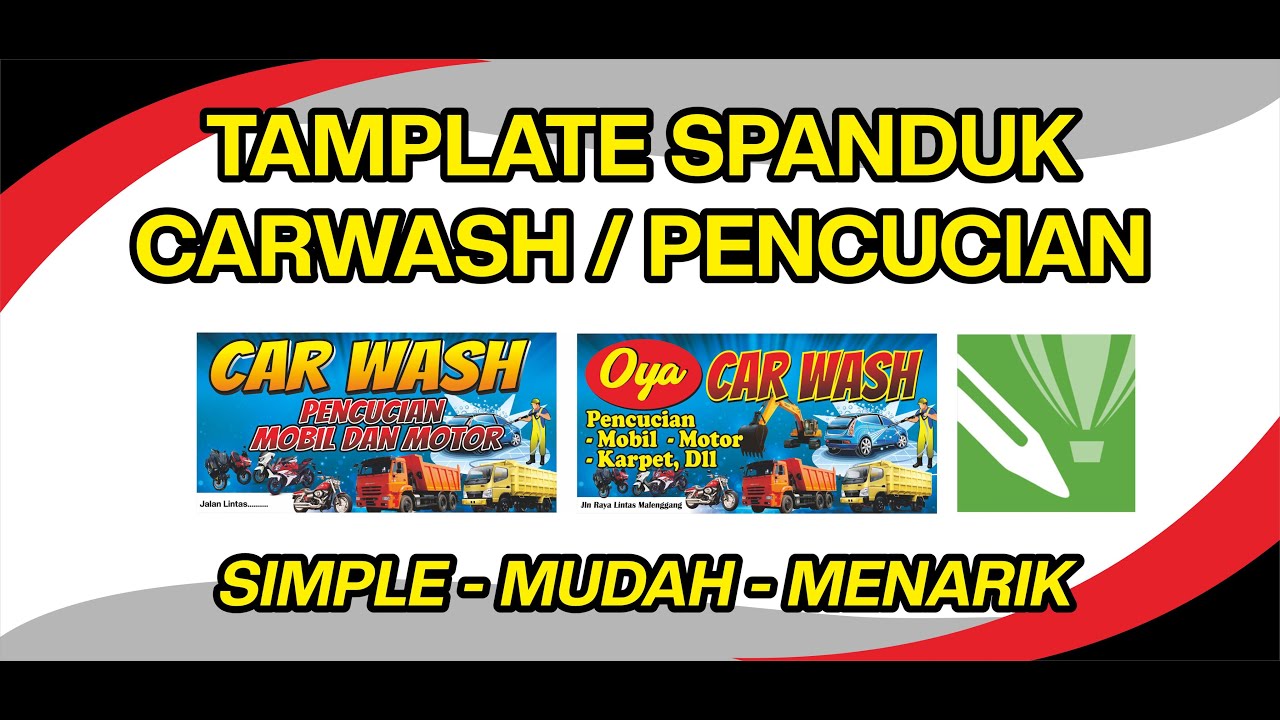 TUTORIAL Desain Spanduk CARWASH/PENCUCIAN - Coreldraw - #doubleyou22