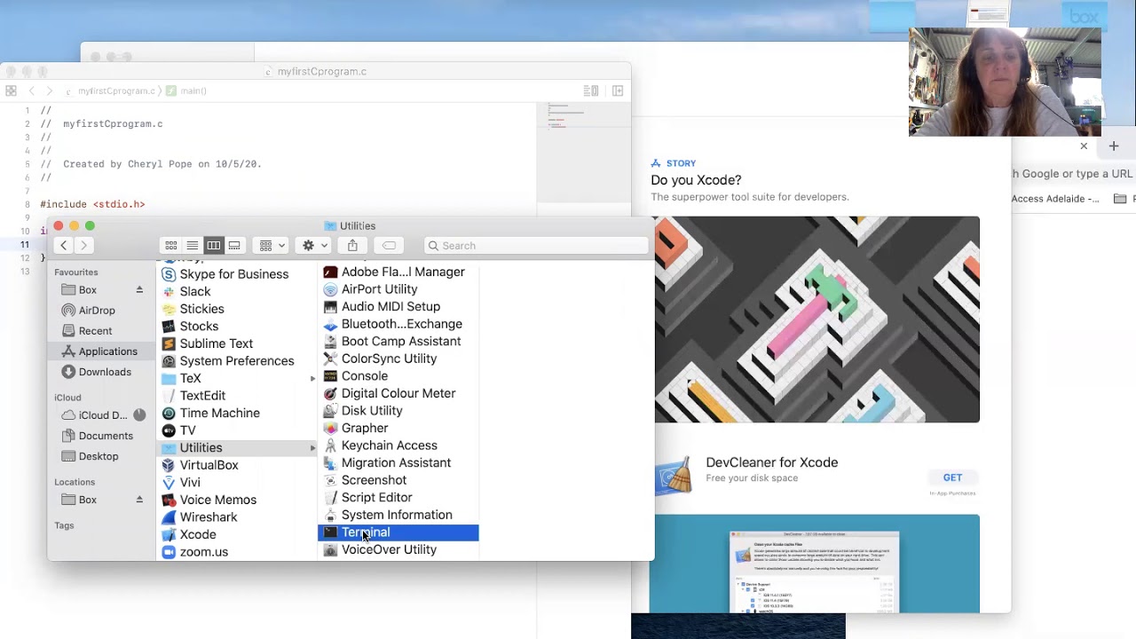 compiling C code with terminal, using Xcode as a code editor.