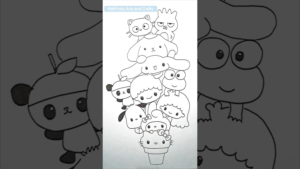 Sanrio Friends doodle art #art #sanrio #doodle #hellokitty #cinnamoroll #mymelody