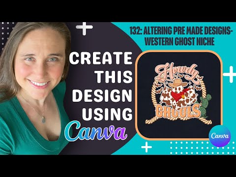 Canva T-shirt Design Tutorial For Print On Demand: 4th Quarter Western Ghost Halloween Cross Niche