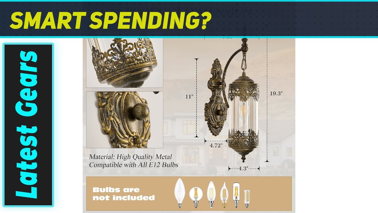 VitaLink Gothic Wall Sconce: Amazing Antique Gold Lighting Upgrade