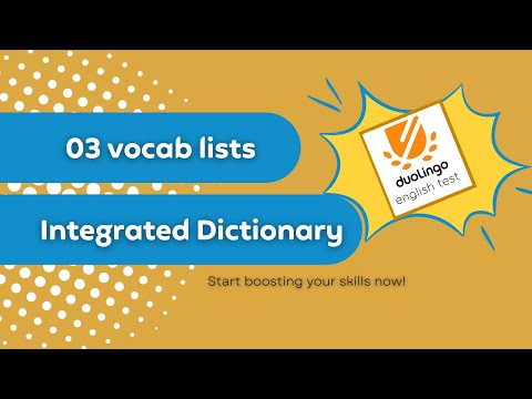 Dictionary and Vocab lists | Duolingo English Test