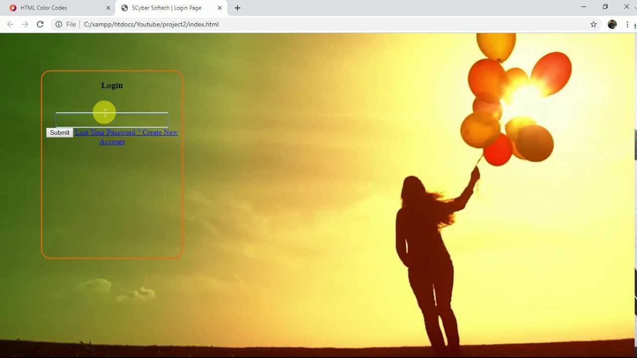 How to create Simple Login Page in HTML & CSS | S-Cyber Softech