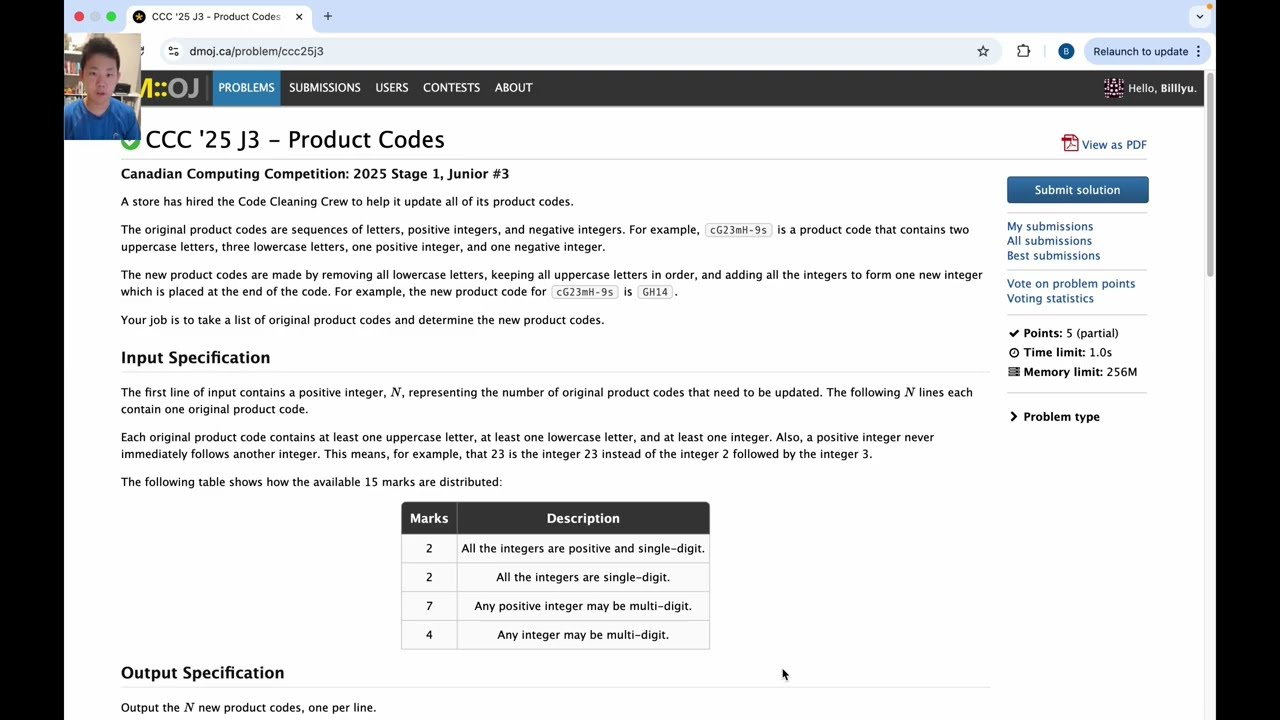 2025 CCC J3: “Product Codes” Solutions in Python & C++ | Canadian Computing Competition