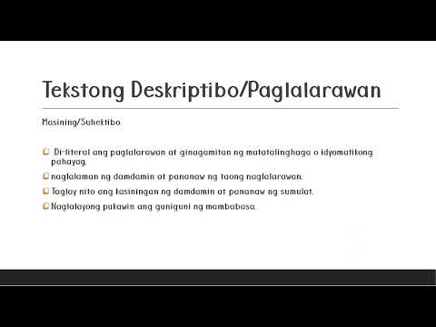 Tekstong Deskriptibo