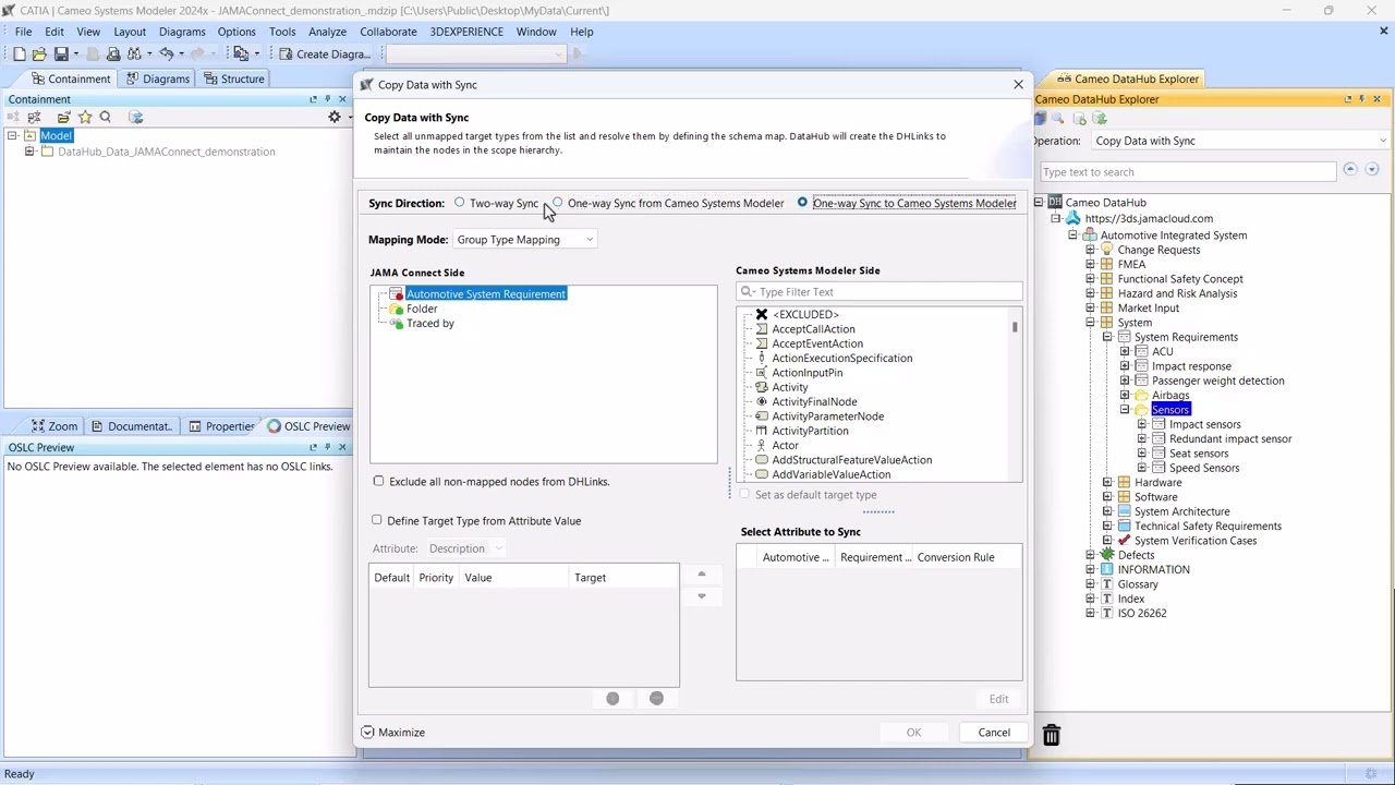 Jama Connect to Cameo Integration | Available from 2024x Refresh1