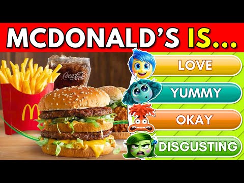 Tier List Fast Food 🍟🍕 Rate the Junk Food By Inside Out Emotions 😋🤢 Food Quiz