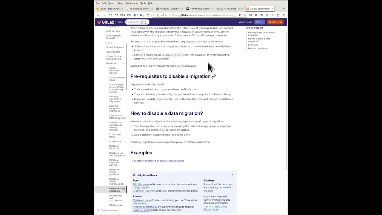 Create a GitLab documentation bot using AI