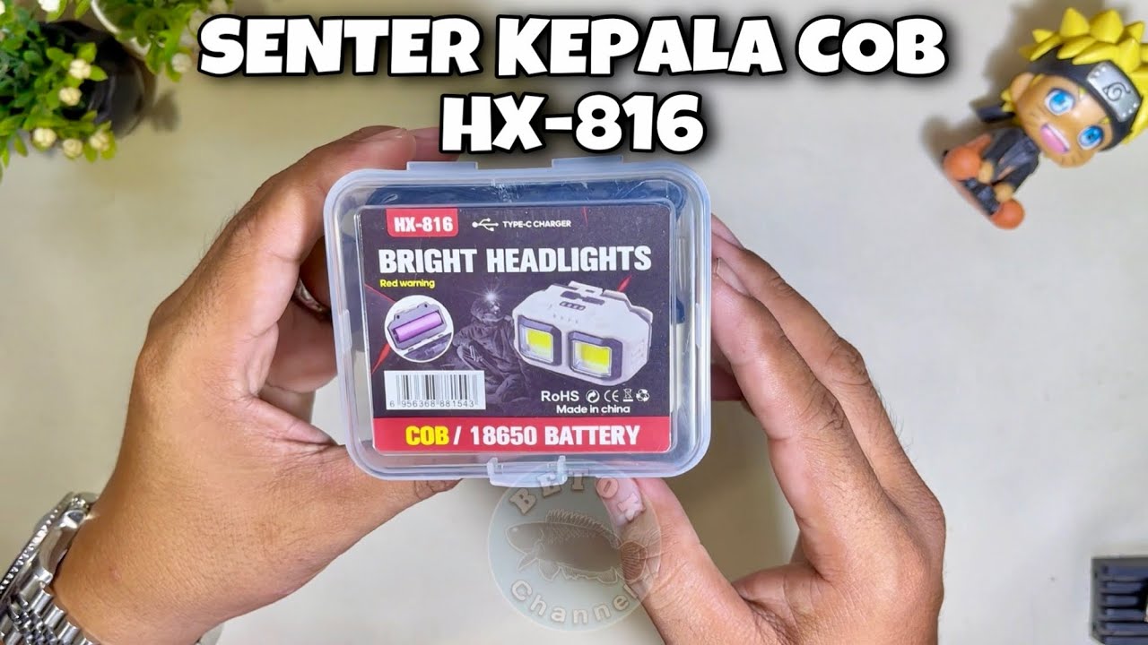 Suksestech senter kepala COB HX-816 baterai 18650 lepas pasang || IMPRESI PERTAMA