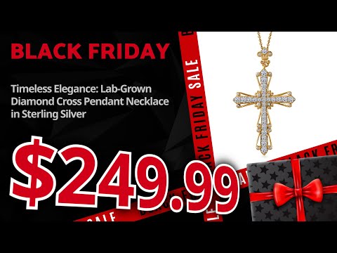 Pre-Doorbuster: 1ct Lab Grown Diamond Cross Necklace in 18K Vermeil