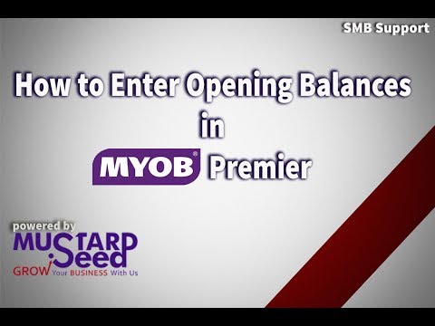 How To Enter Opening Balances in MYOB