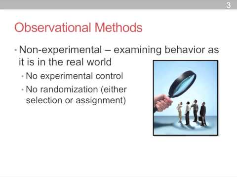 Observational Methods: 1 - What are observational methods