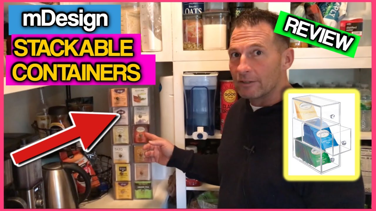 mDesign Plastic Kitchen Pantry Stackable Container